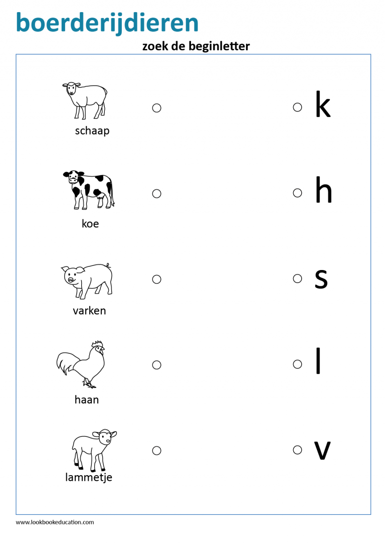 Werkblad Zoek de Beginletter Boerderijdieren - Lookbook Education Basisschool