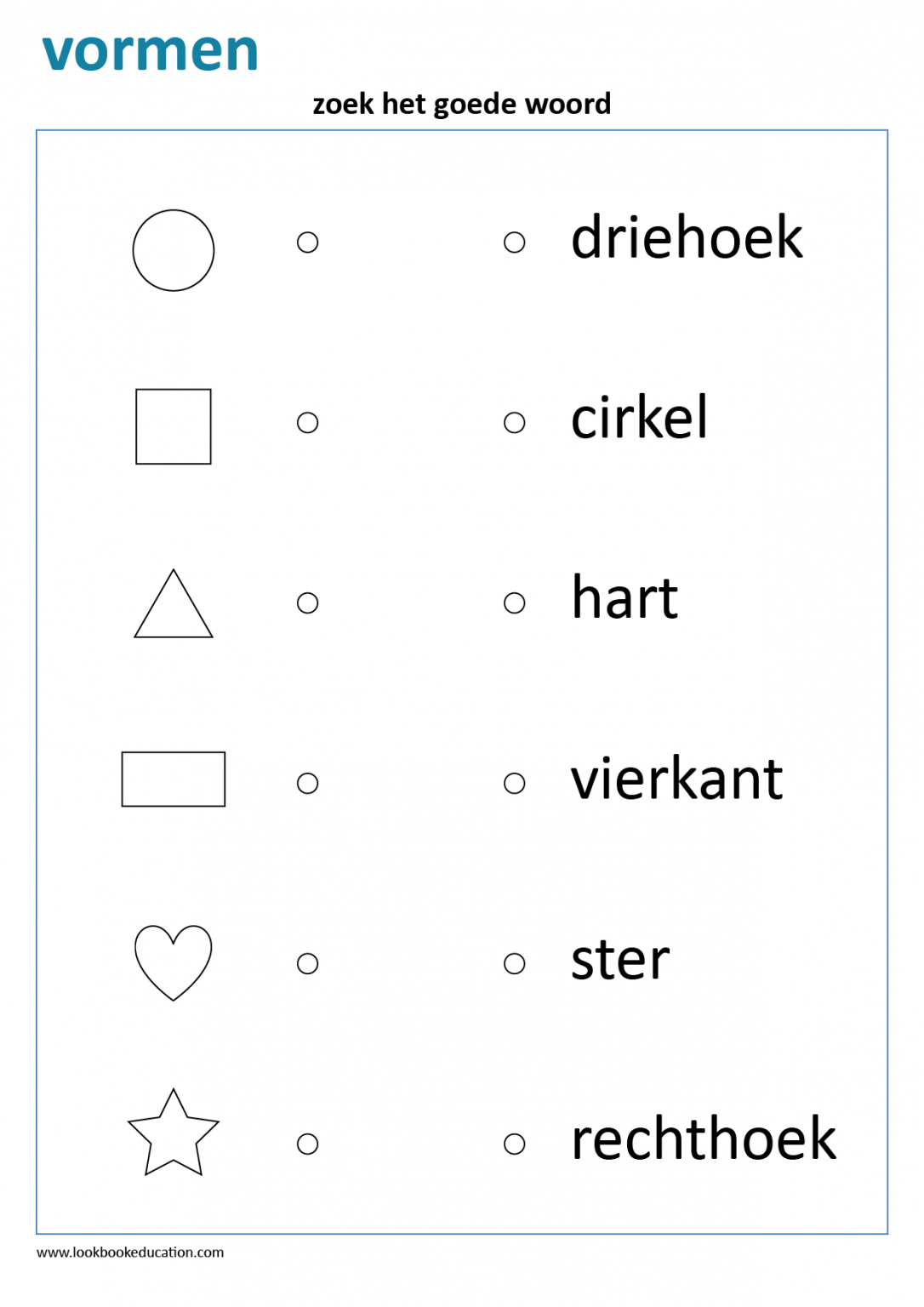 Thema Vormen | Werkbladen groep 1 t/m 4 - LookbookEducation.com/nl