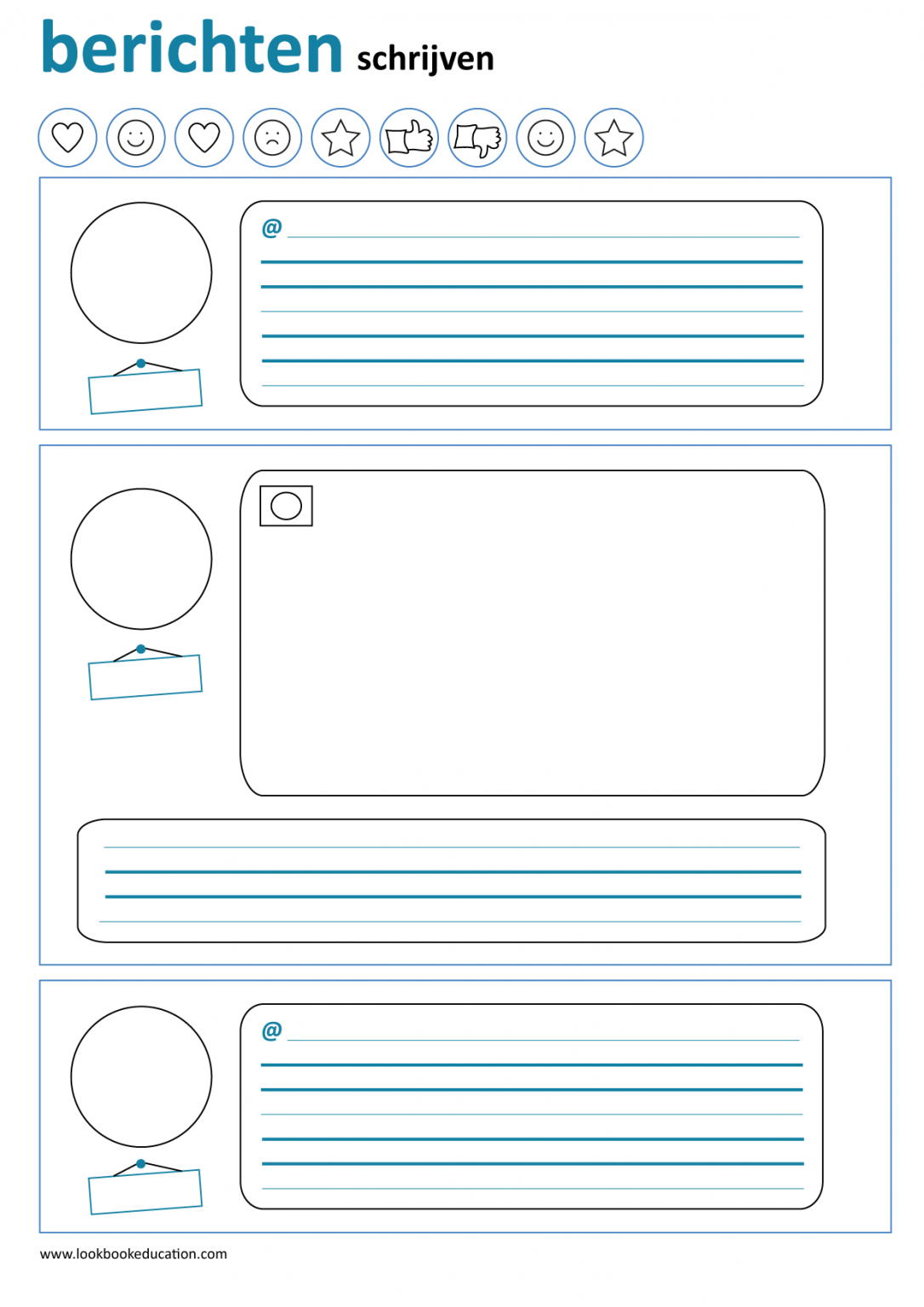 Werkblad Berichten Schrijven Eigen Naam - LookbookEducation.com/nl
