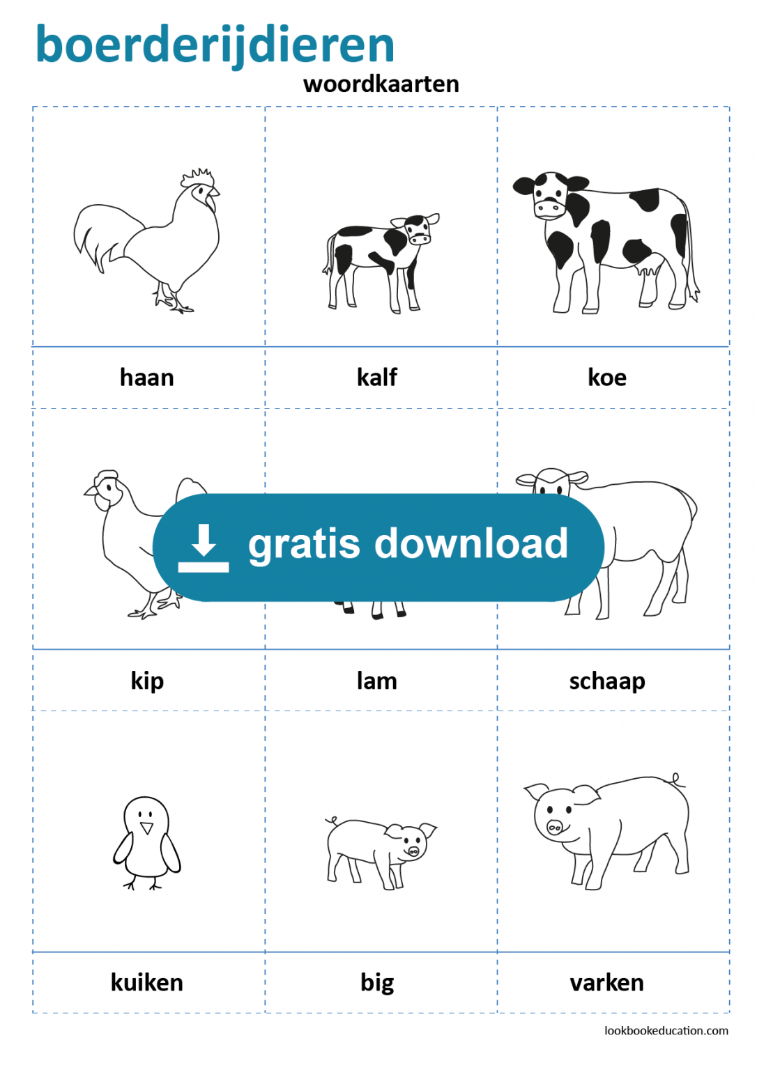 Werkblad Thema Boerderij | Zoek dezelfde- LookbookEducation.com/nl