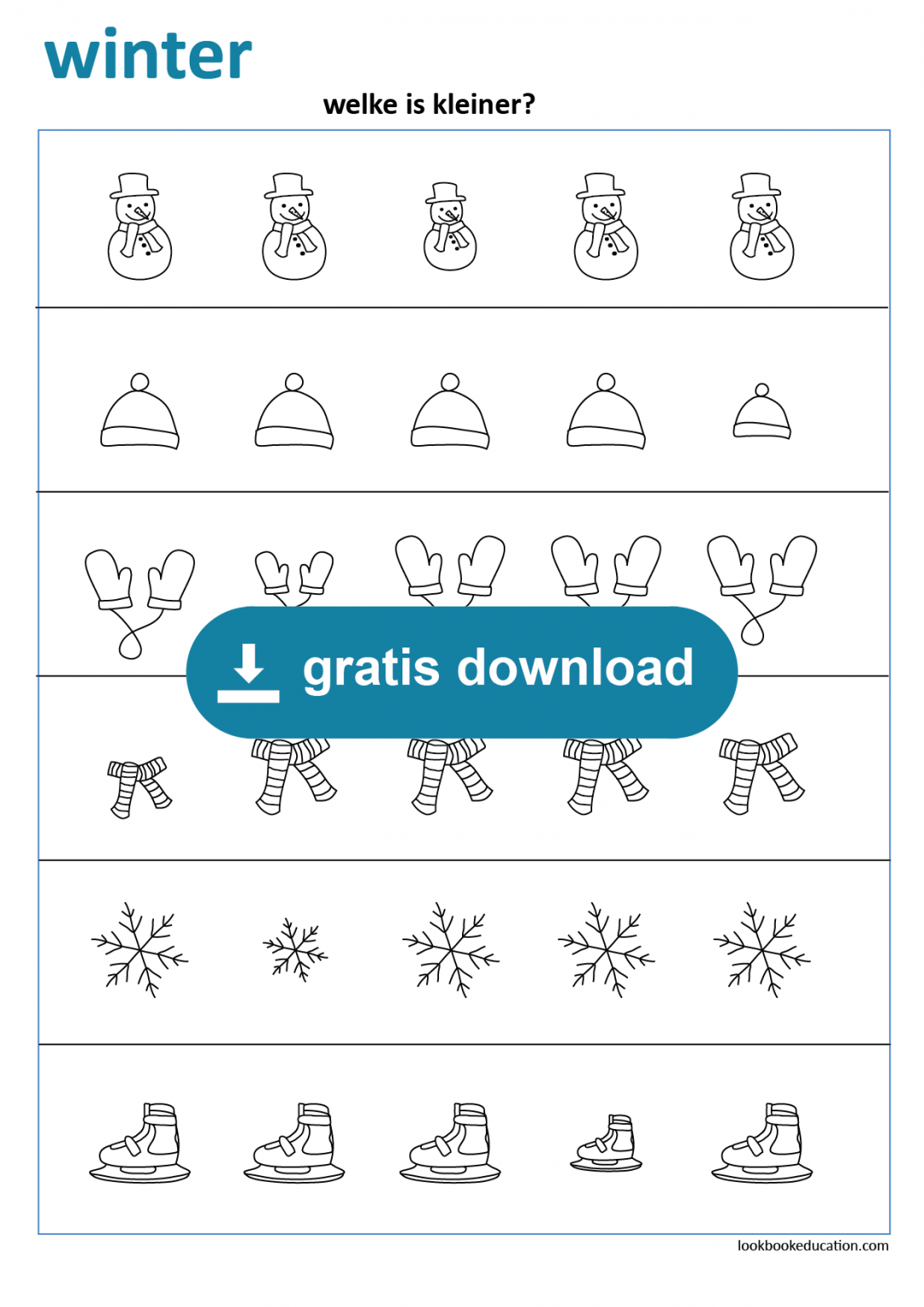 Thema Winter | Werkbladen groep 1 t/m 4 - LookbookEducation.com/nl