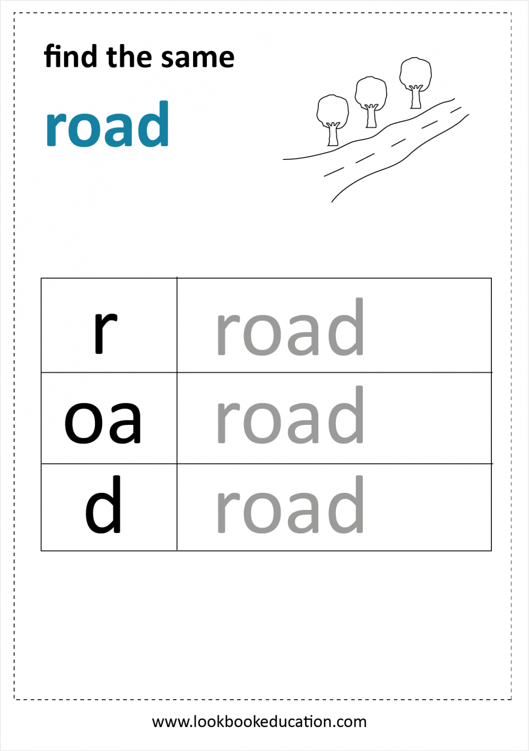 Worksheet Road - Lookbook Education