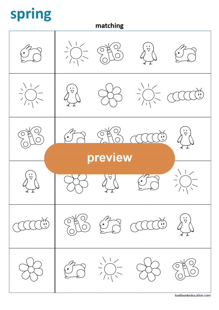 Worksheet Find the same picture Spring - Lookbook Education