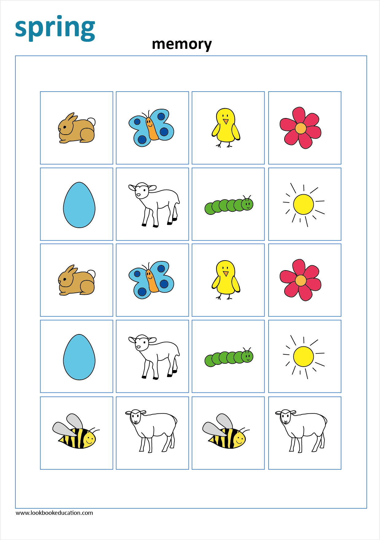Worksheet Spring Memory - Lookbook Education