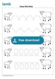 Worksheet Tracing Lamb Spring - Lookbook Education