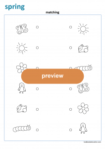 Worksheet Match Pictures Spring - LookbookEducation.com