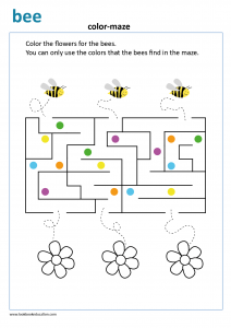 Worksheet Color Maze Bee - LookbookEducation.com