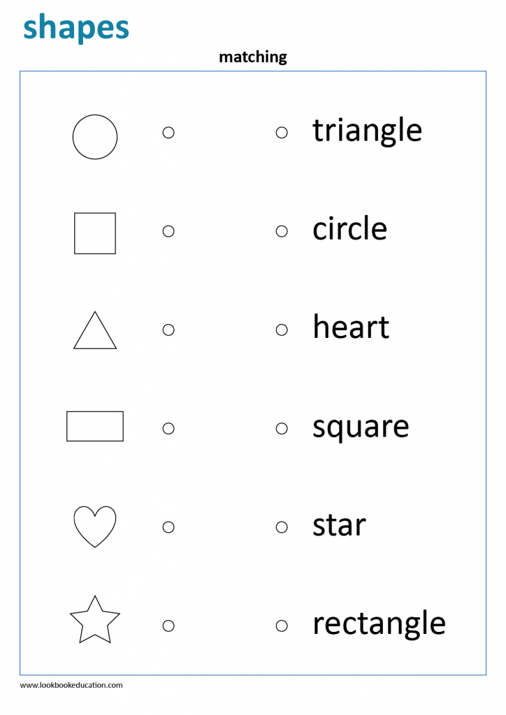 Worksheet Matching Reading Shapes - LookbookEducation.com