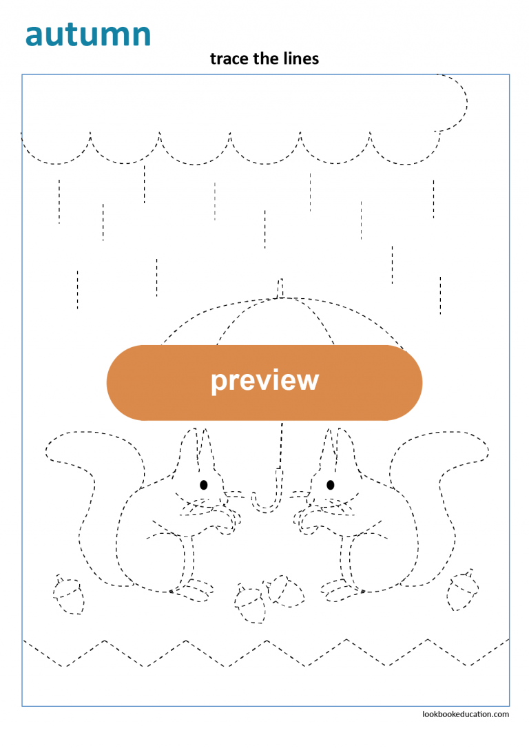 Worksheet Tracing Autumn - LookbookEducation.com