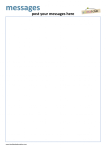 Worksheet Message Board - LookbookEducation.com