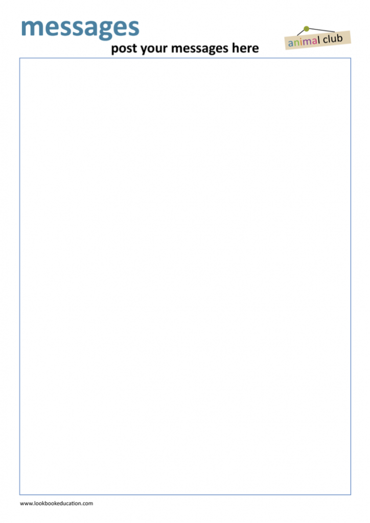 Worksheet Message Board - LookbookEducation.com