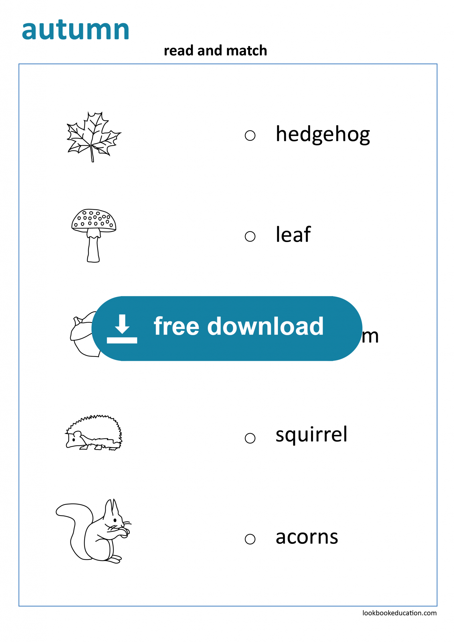 Worksheet Read and Match Autumn - LookbookEducation.com