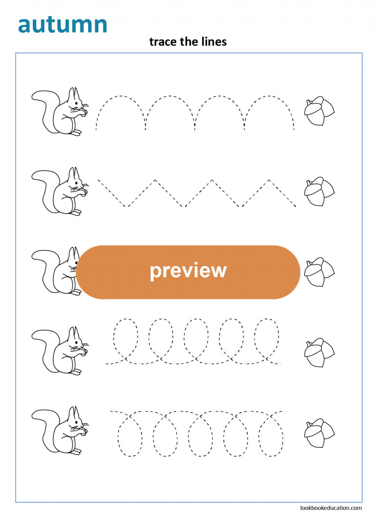Worksheet Tracing Autumn - LookbookEducation.com