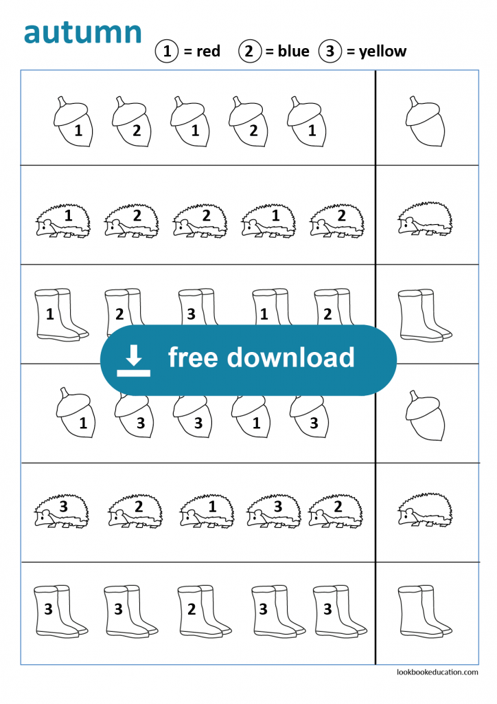 Worksheet Pattern Autumn - LookbookEducation.com