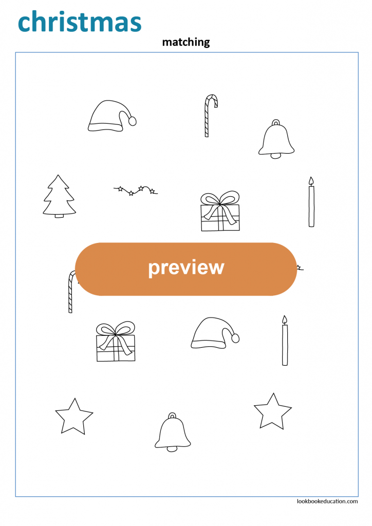 Worksheet Matching Christmas - LookbookEducation.com