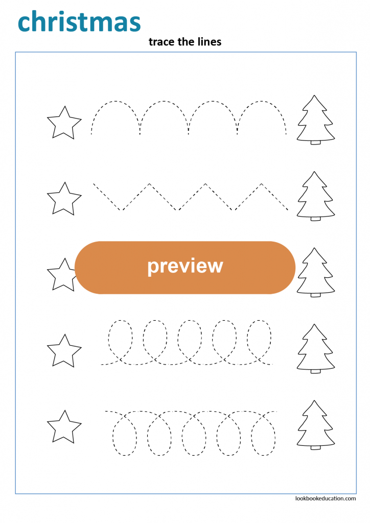 Worksheet Tracing Christmas - LookbookEducation.com