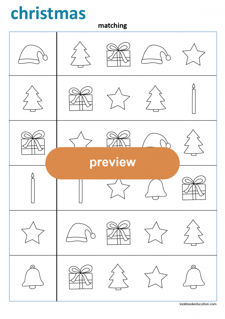 Worksheet Matching Christmas - LookbookEducation.com