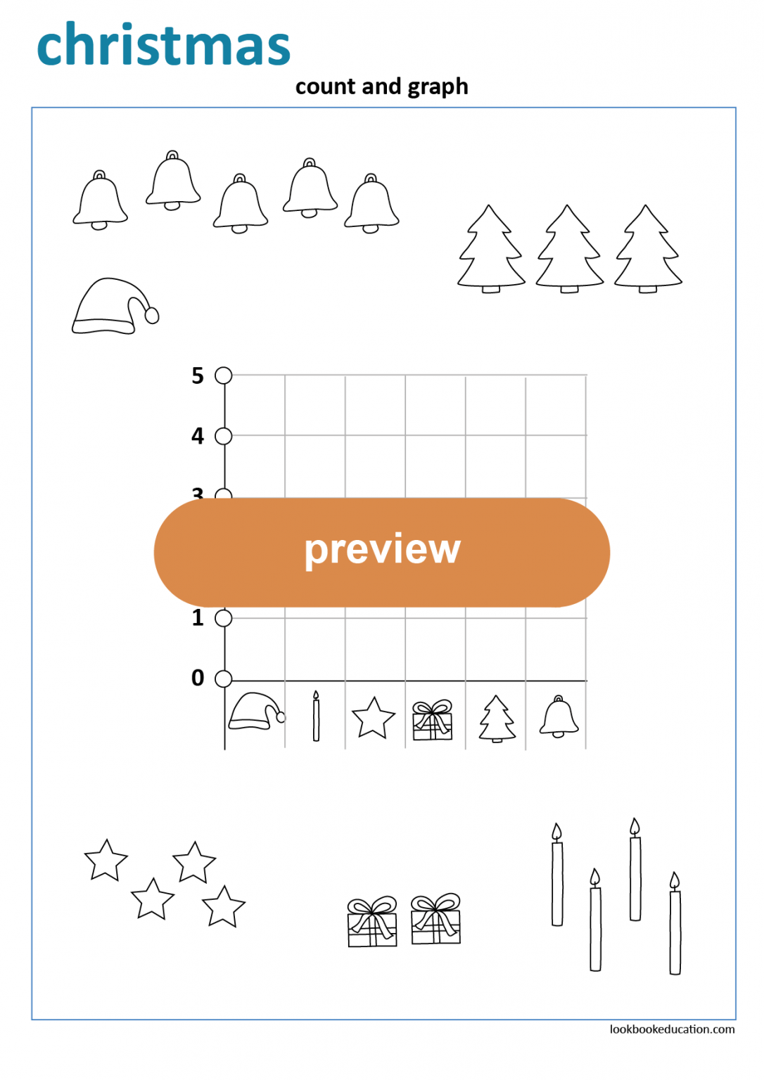 Worksheet Christmas Count and Graph - LookbookEducation.com