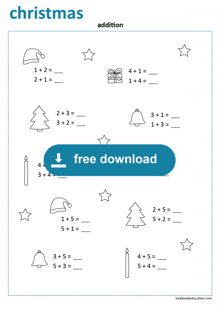 Worksheet Christmas Addition - LookbookEducation.com