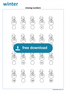 Worksheet Missing Numbers Winter - LookbookEducation.com