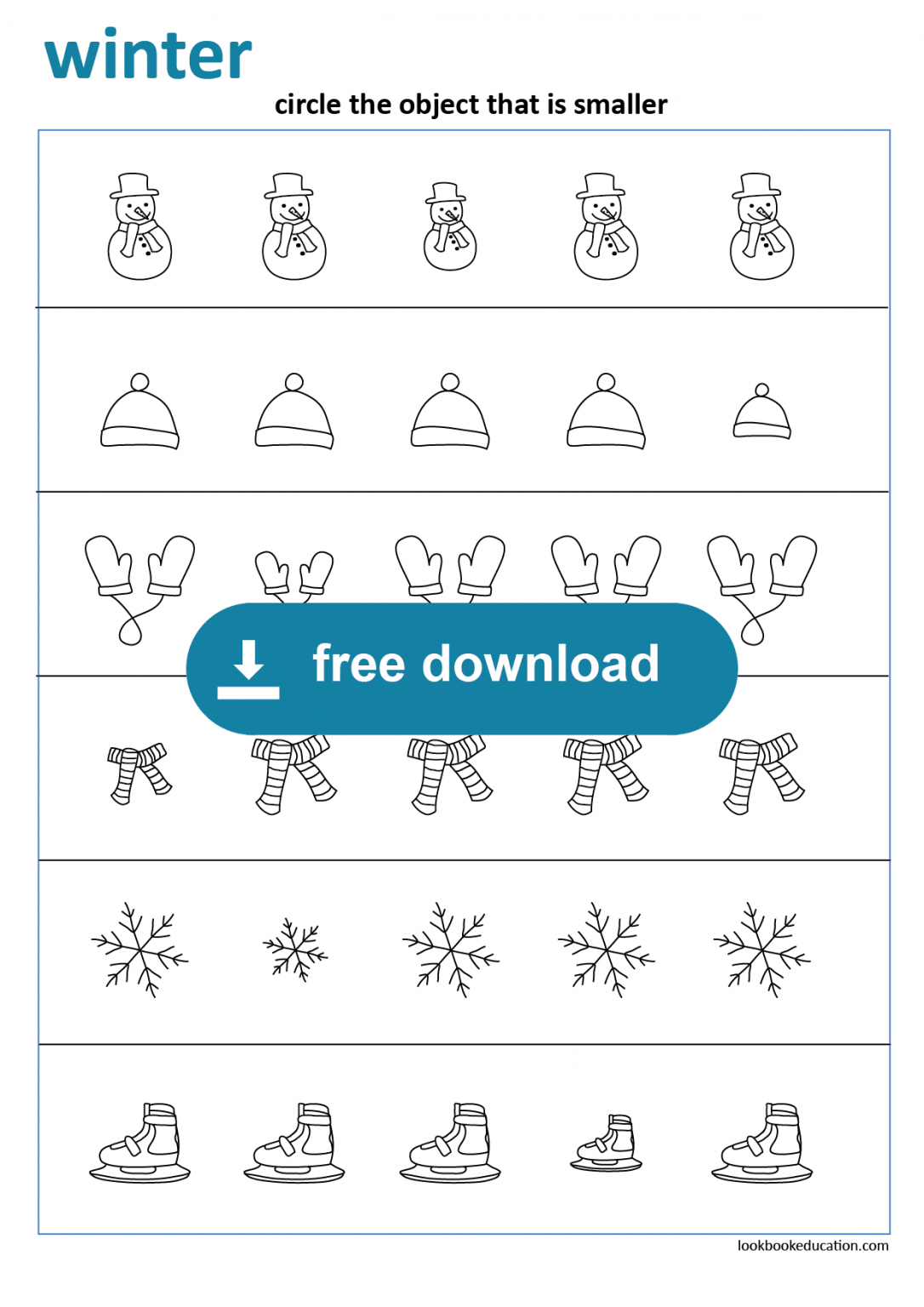 Worksheet Bigger Winter - LookbookEducation.com Worksheet Bigger Winter - LookbookEducation.com