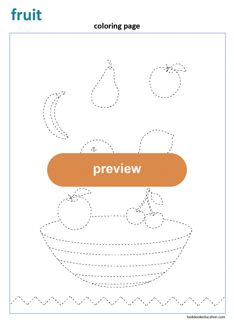 Worksheet Coloring Page Fruit - LookbookEducation.com