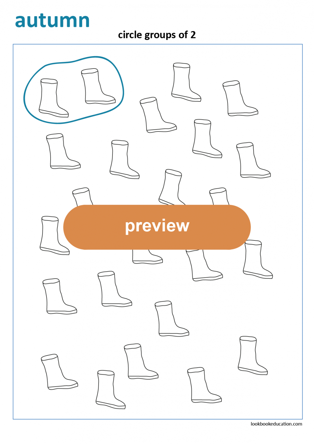 Worksheet Groups of 2 Autumn - LookbookEducation.com