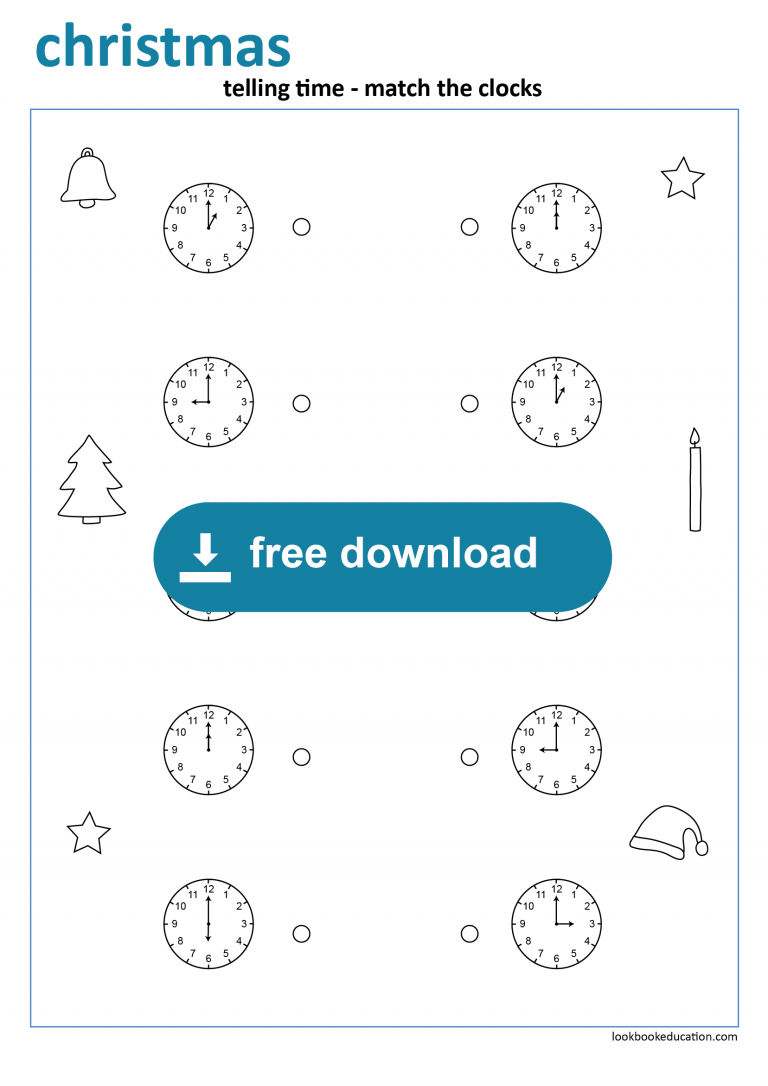Worksheet Christmas Telling Time - LookbookEducation.com
