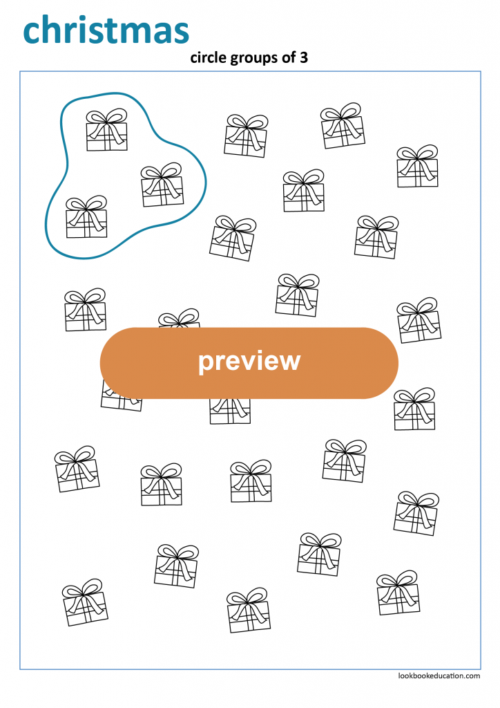 Worksheet Counting 3 Objects Christmas - LookbookEducation.com