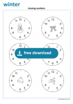 Worksheet Winter Telling Time Missing Numbers - LookbookEducation.com