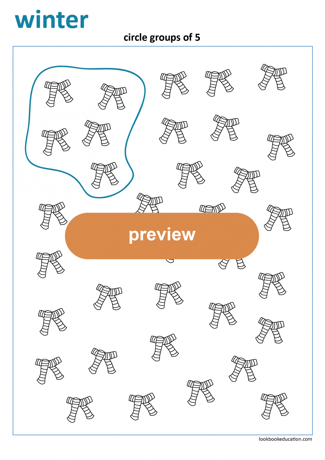 Worksheet Counting 5 Objects - LookbookEducation.com