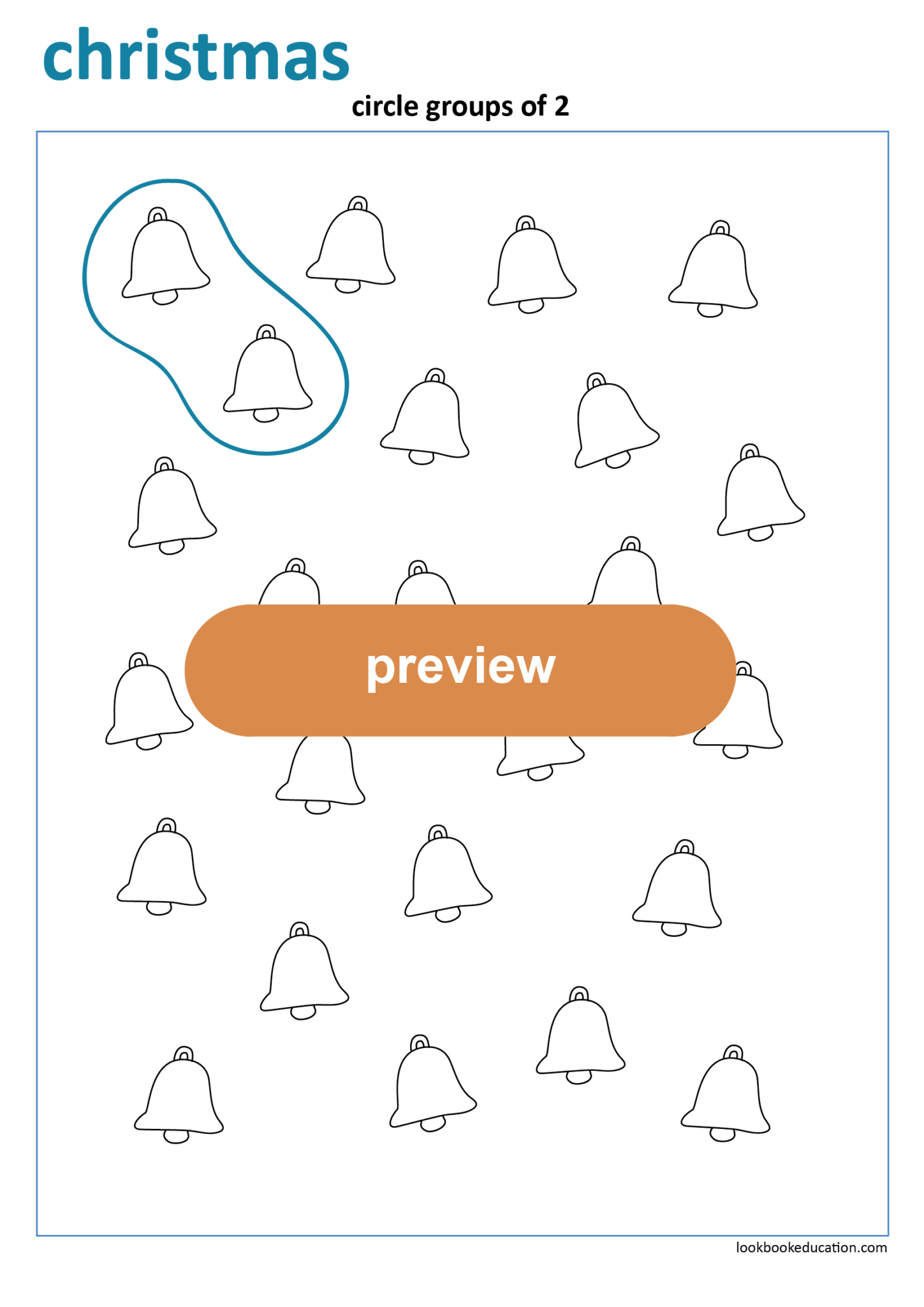 Worksheet Circle Groups of 2 Christmas - LookbookEducation.com