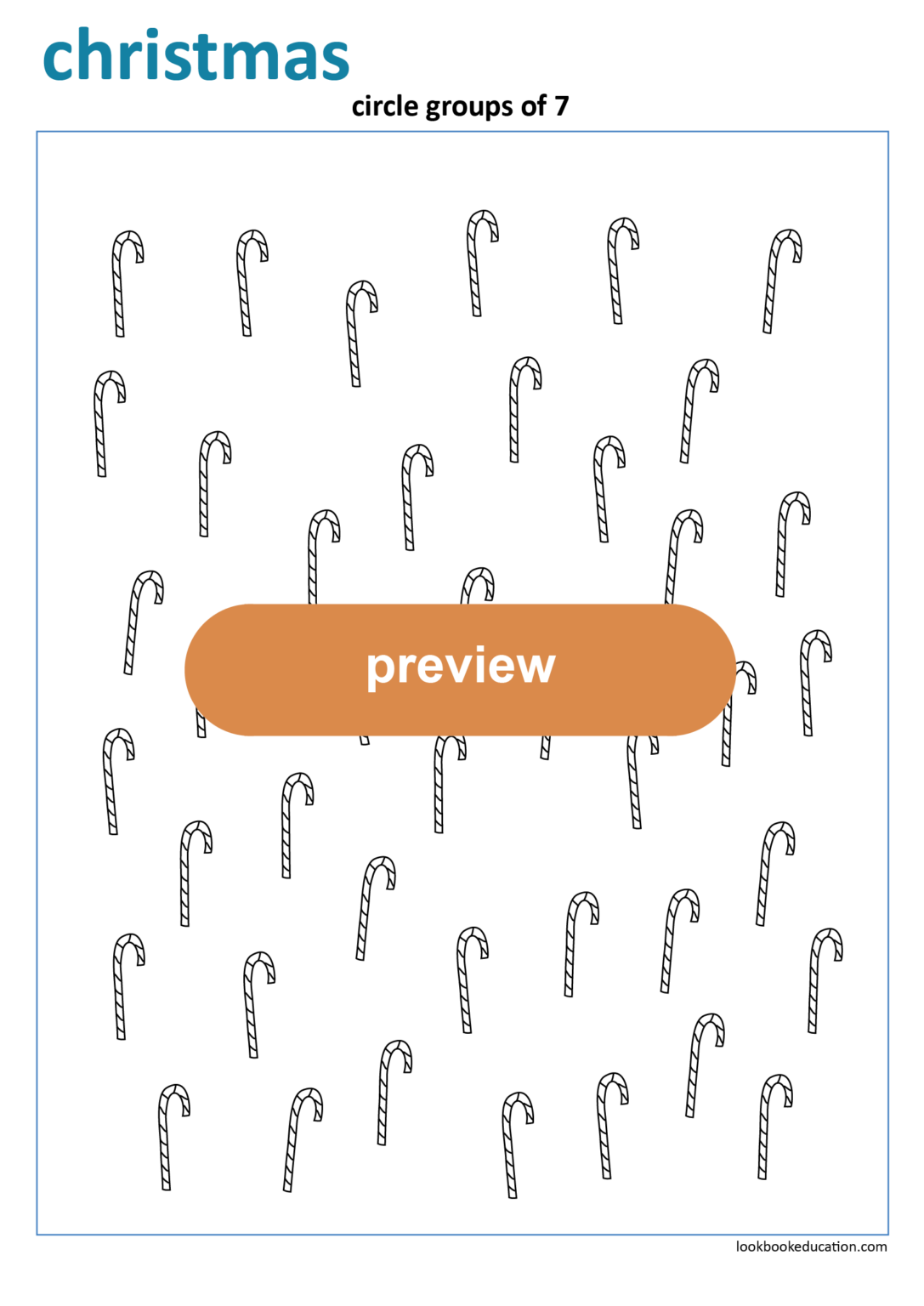 Worksheet Circle Groups of 7 Christmas - LookbookEducation.com